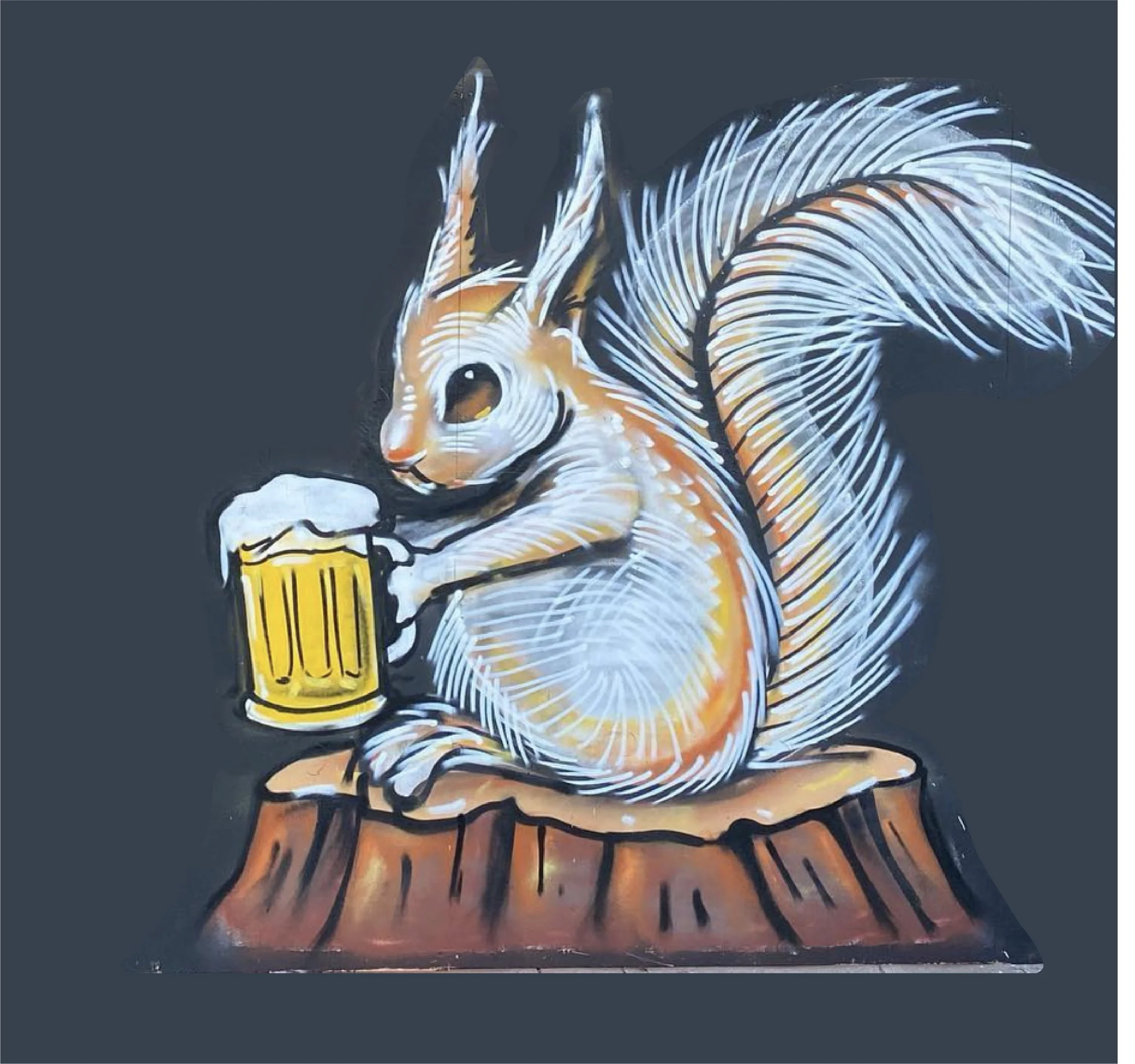 Squirrel Drinking Beer