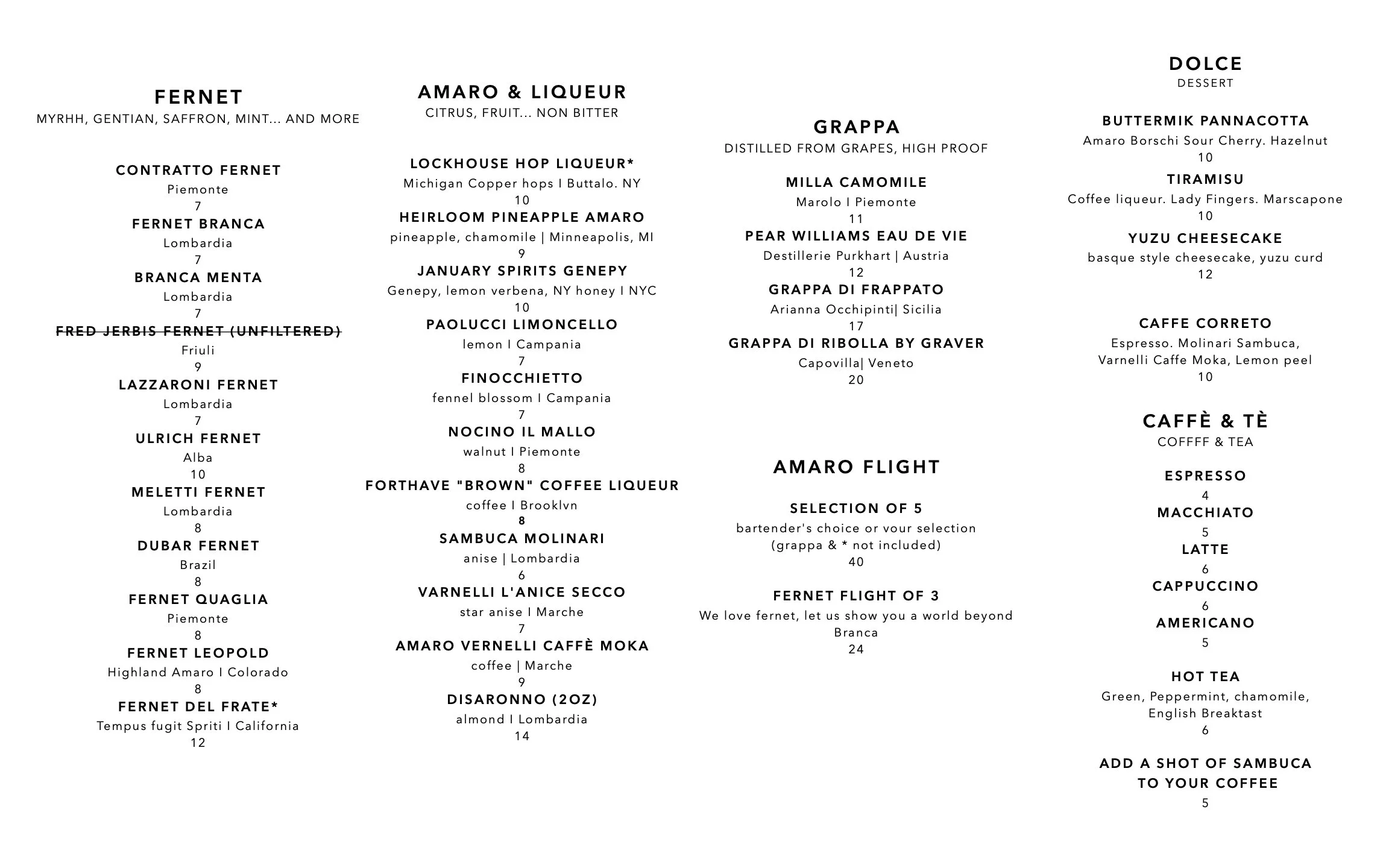 dinner — ammazzacaffè