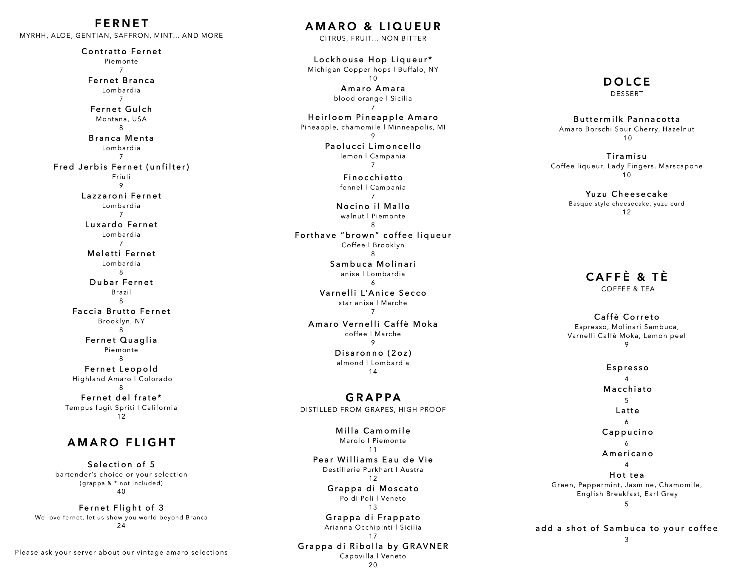 dinner — ammazzacaffè