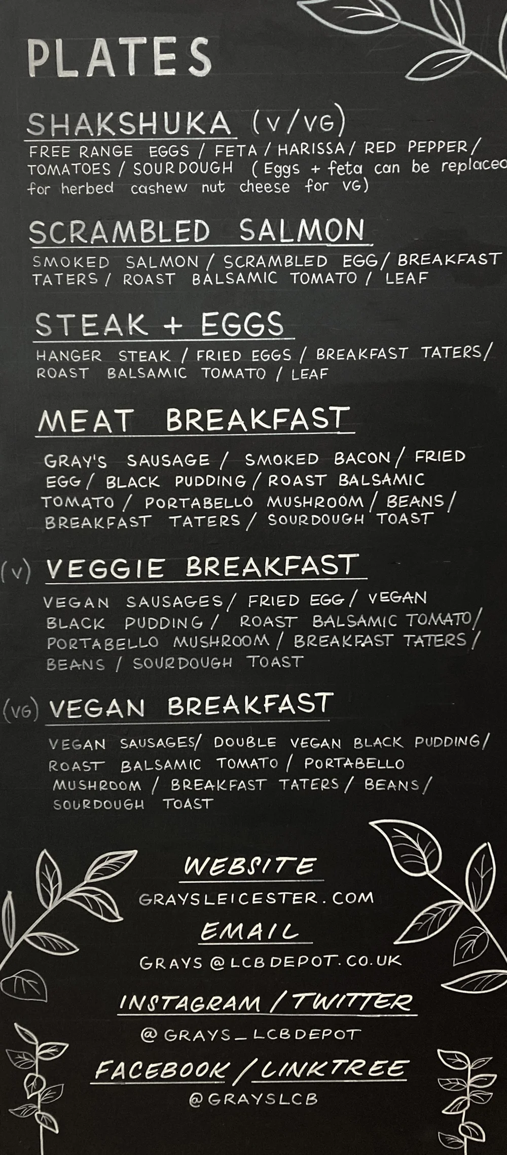 MENU — Grays Coffee Shop & Kitchen