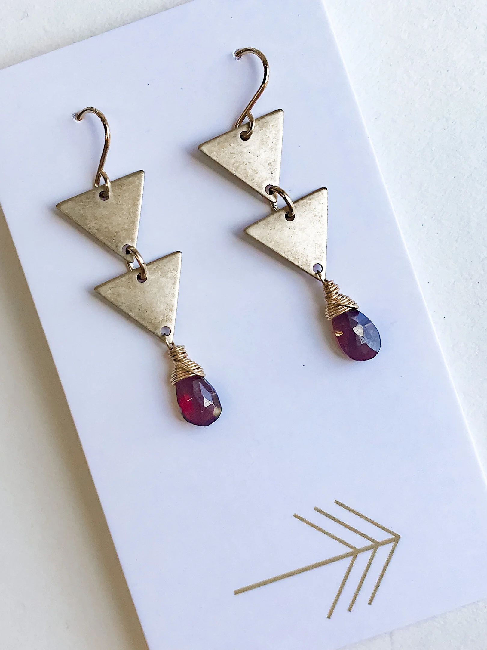 Simple Double Triangle Earrings — CARO DESIGNS