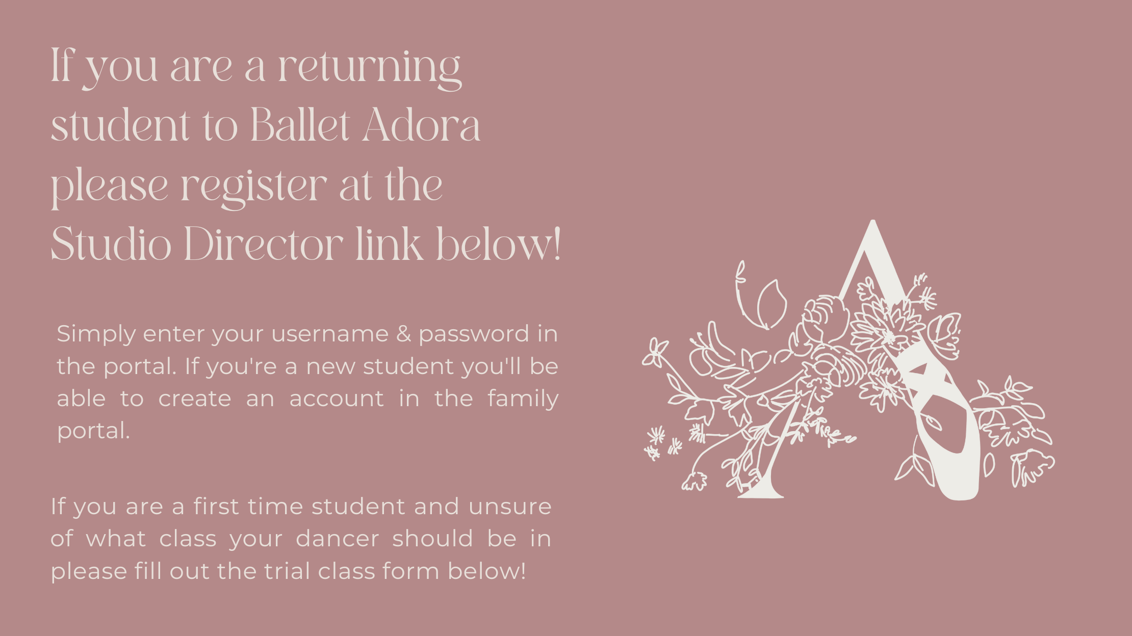 Fall 2023 Registration — Ballet Adora