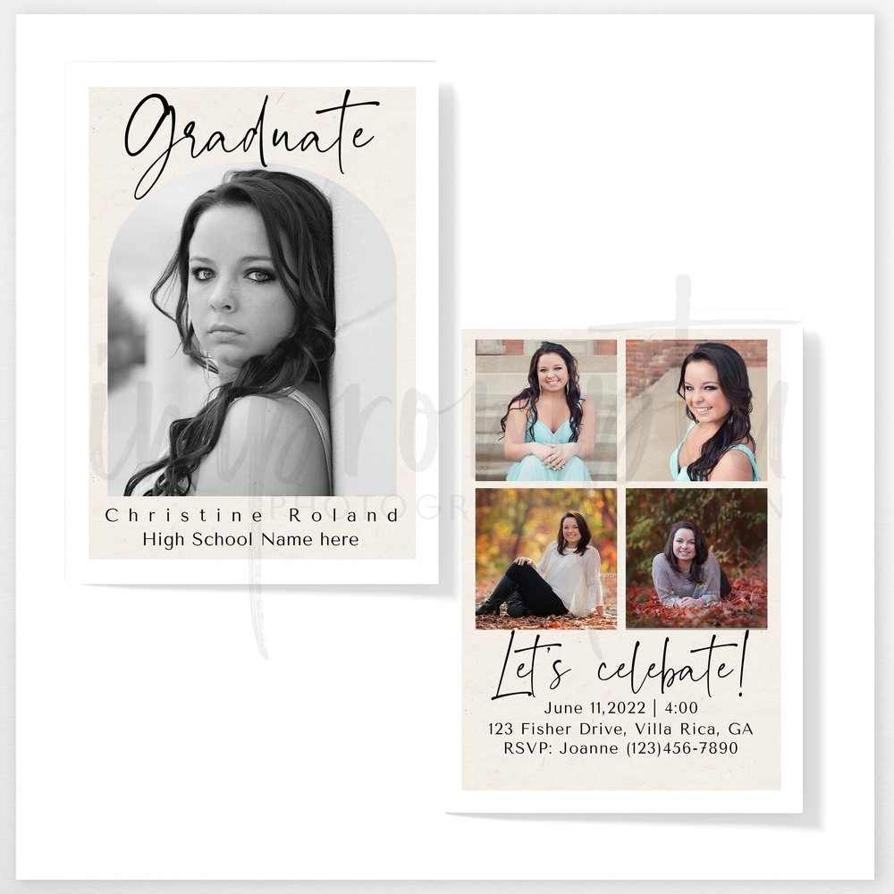 Graduation Announcement Template Senior Collages
