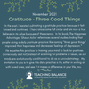 November 2021 - Gratitude [Three Good Things] — TEACHING BALANCE
