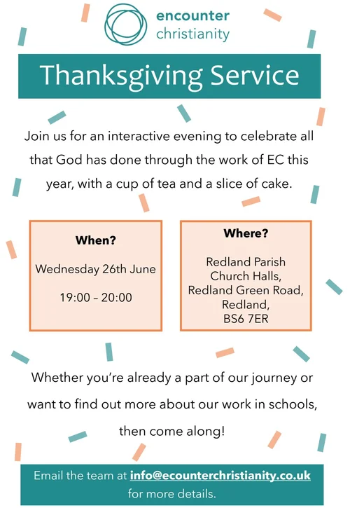 Come to our Thanksgiving Service! — Encounter Christianity