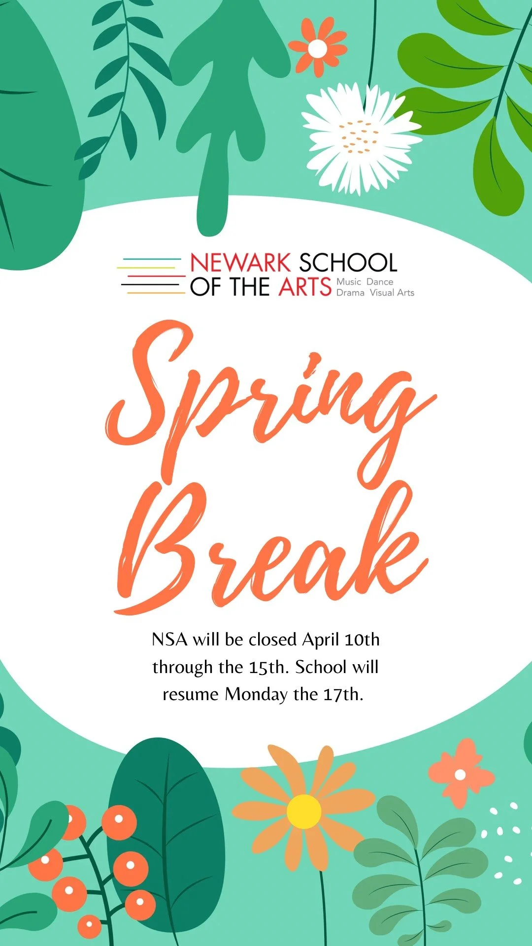 CALENDAR — Newark School of the Arts