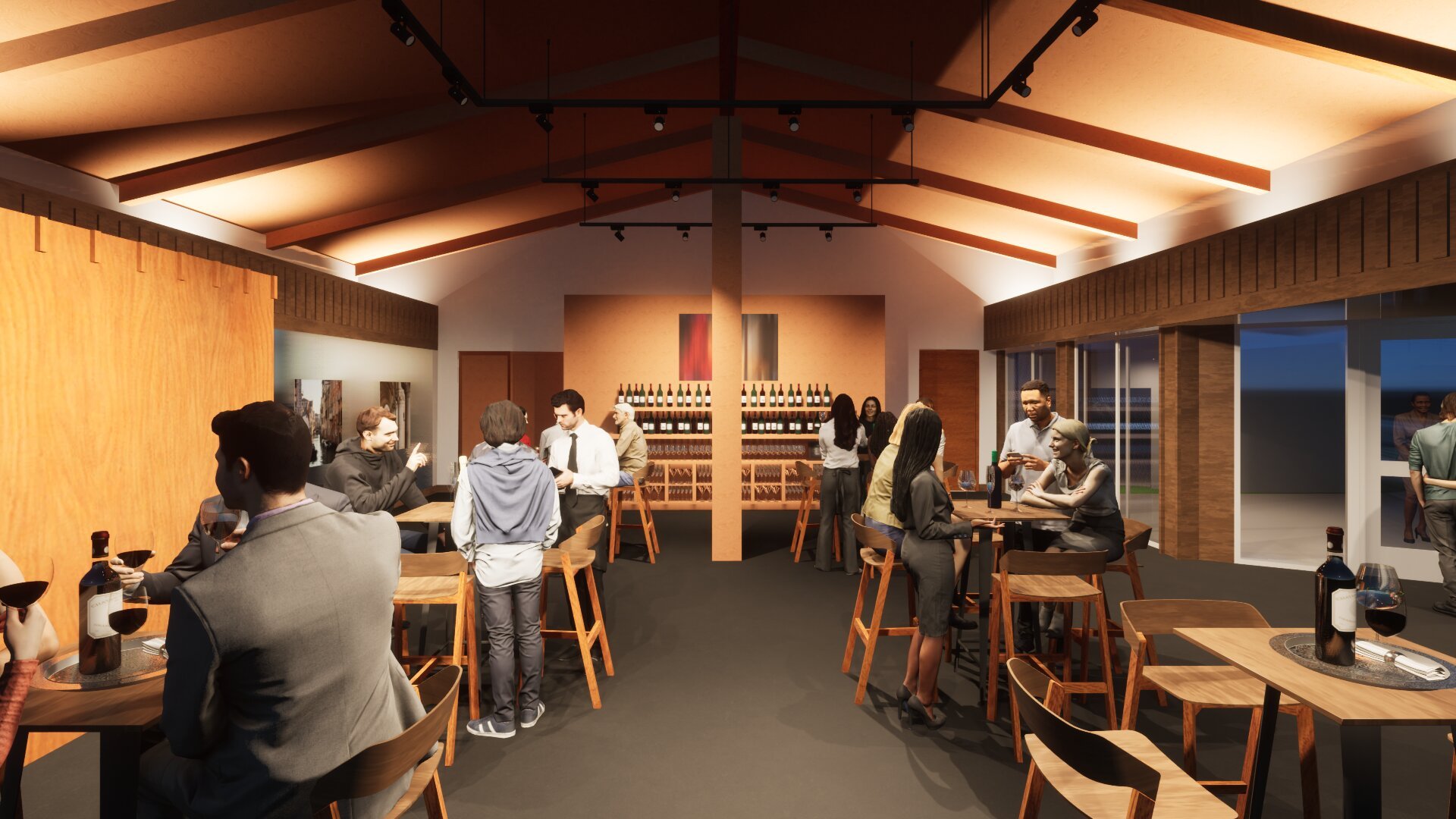 WIne Bar Concept B — Behr Browers Architects Inc.