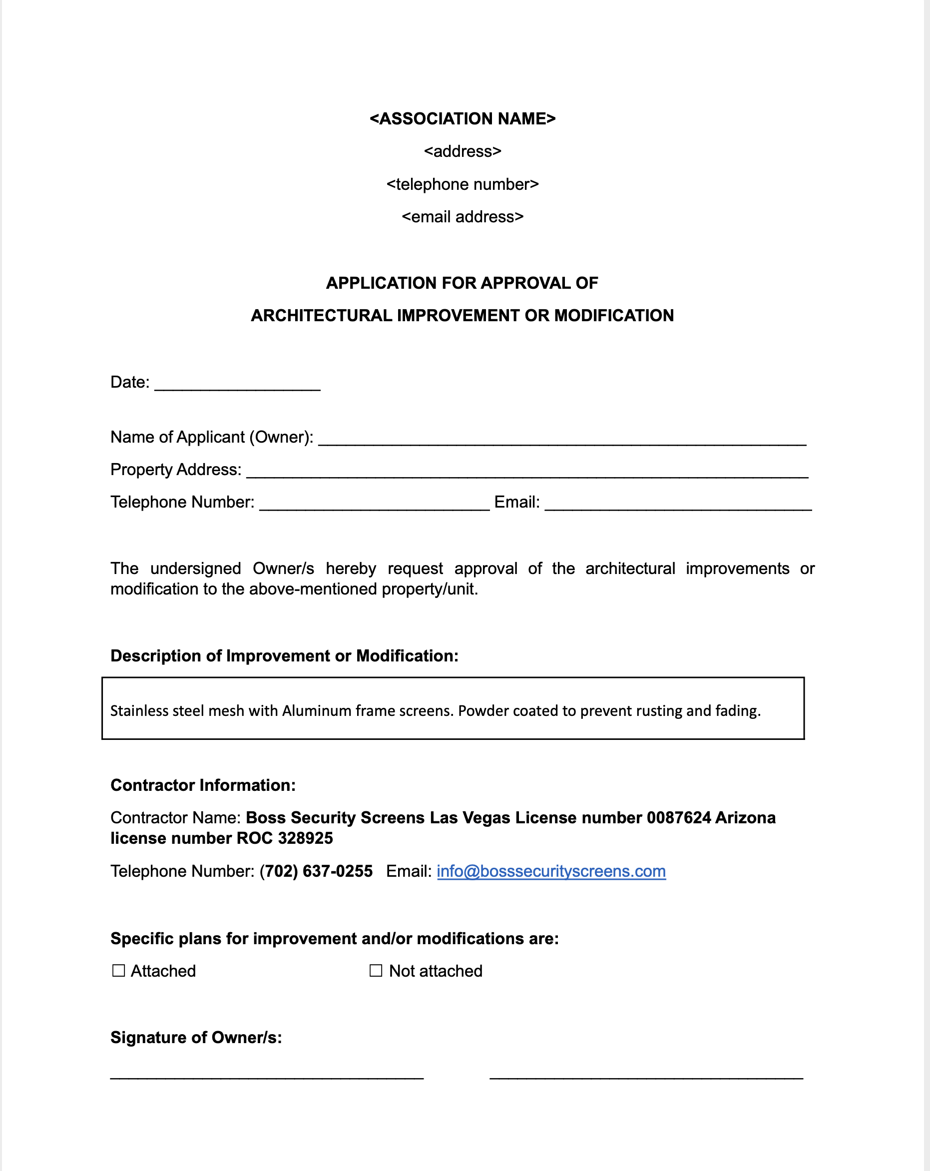 HOA Approval for Security Screens | Boss Security Screens - Boss ...