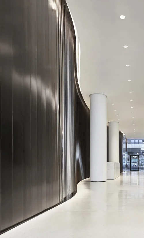 One Dag Hammarskjöld Plaza Lobby Feature Wall — Ferra Designs