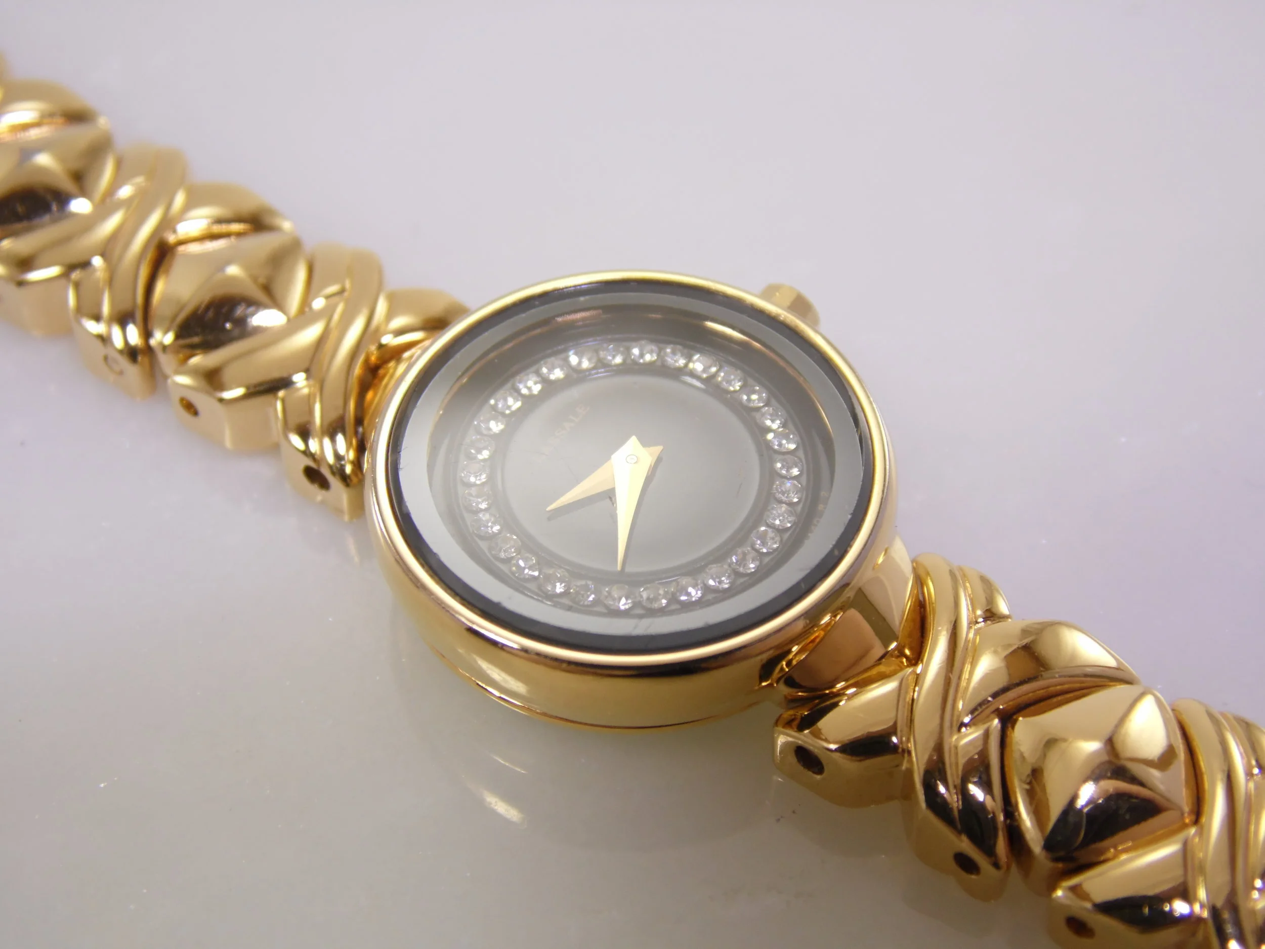 Rare Vintage Black & Gold Seiko Lassale Simulated Diamond Dial Womens Ladies Luxury Designer ...