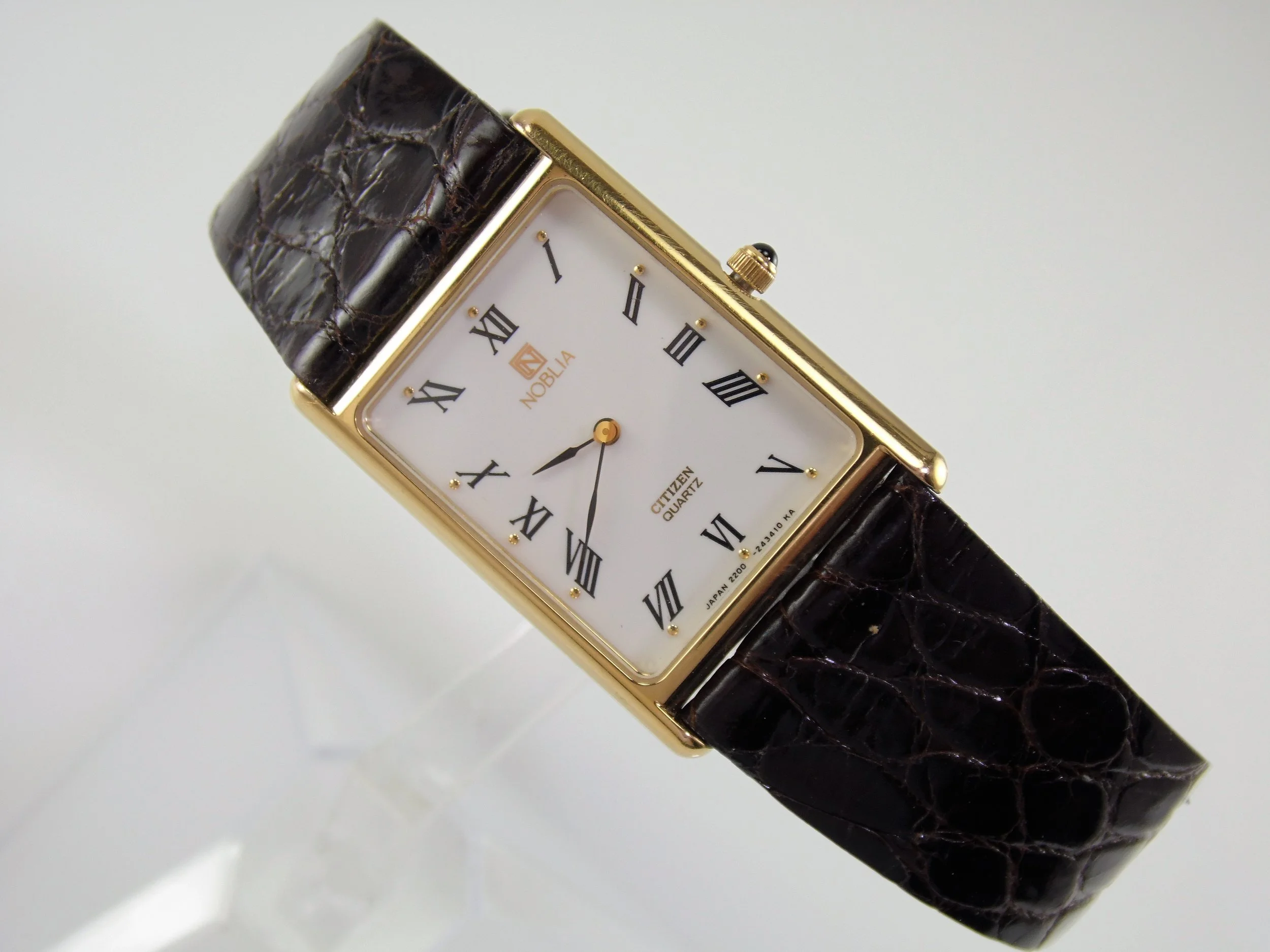 Rare Vintage Mens Womens Unisex White & Gold Authentic Citizen Noblia ...