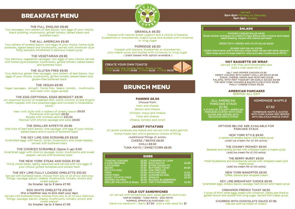 Menu — Key Lime Coffee