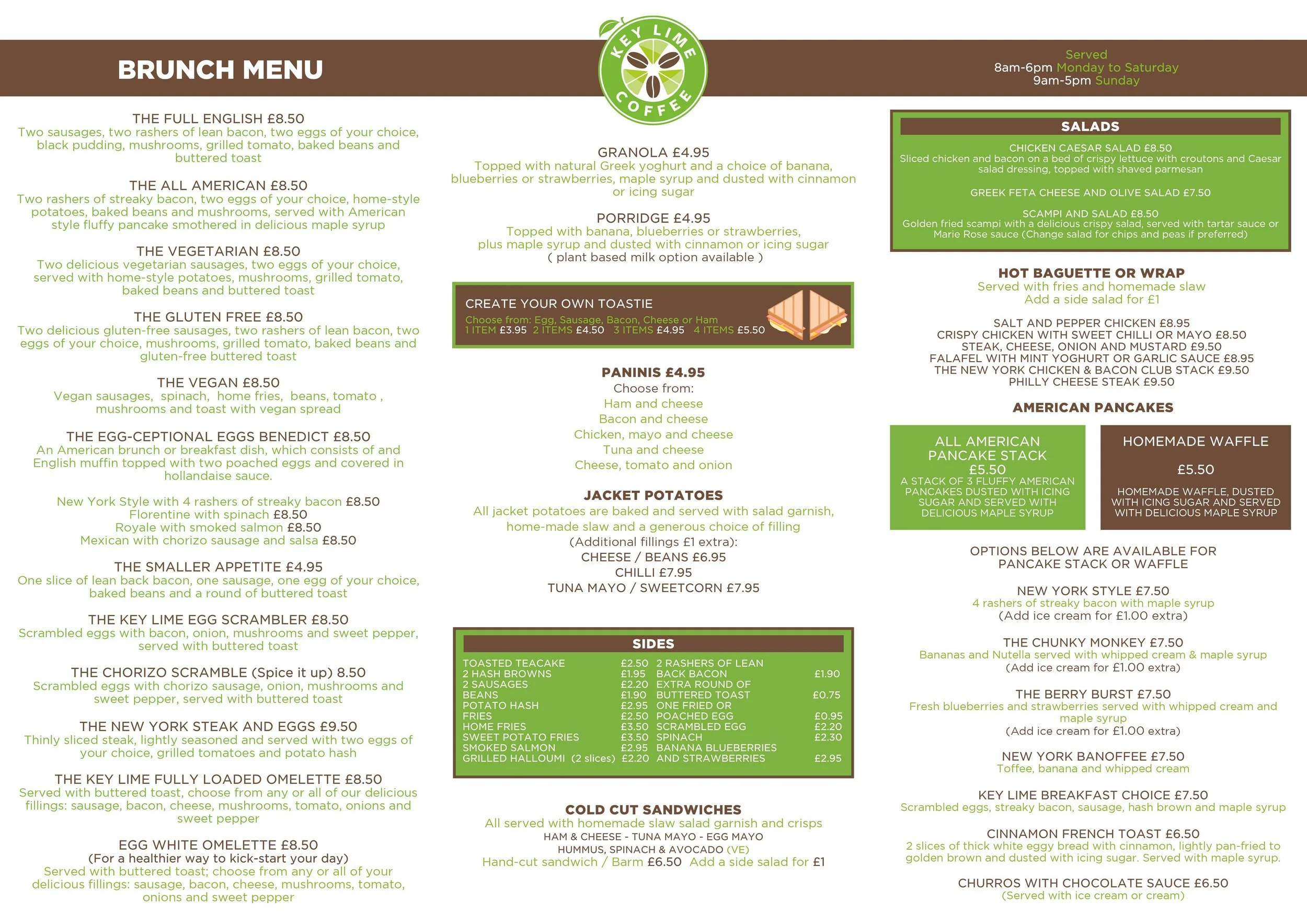 Menu — Key Lime Coffee