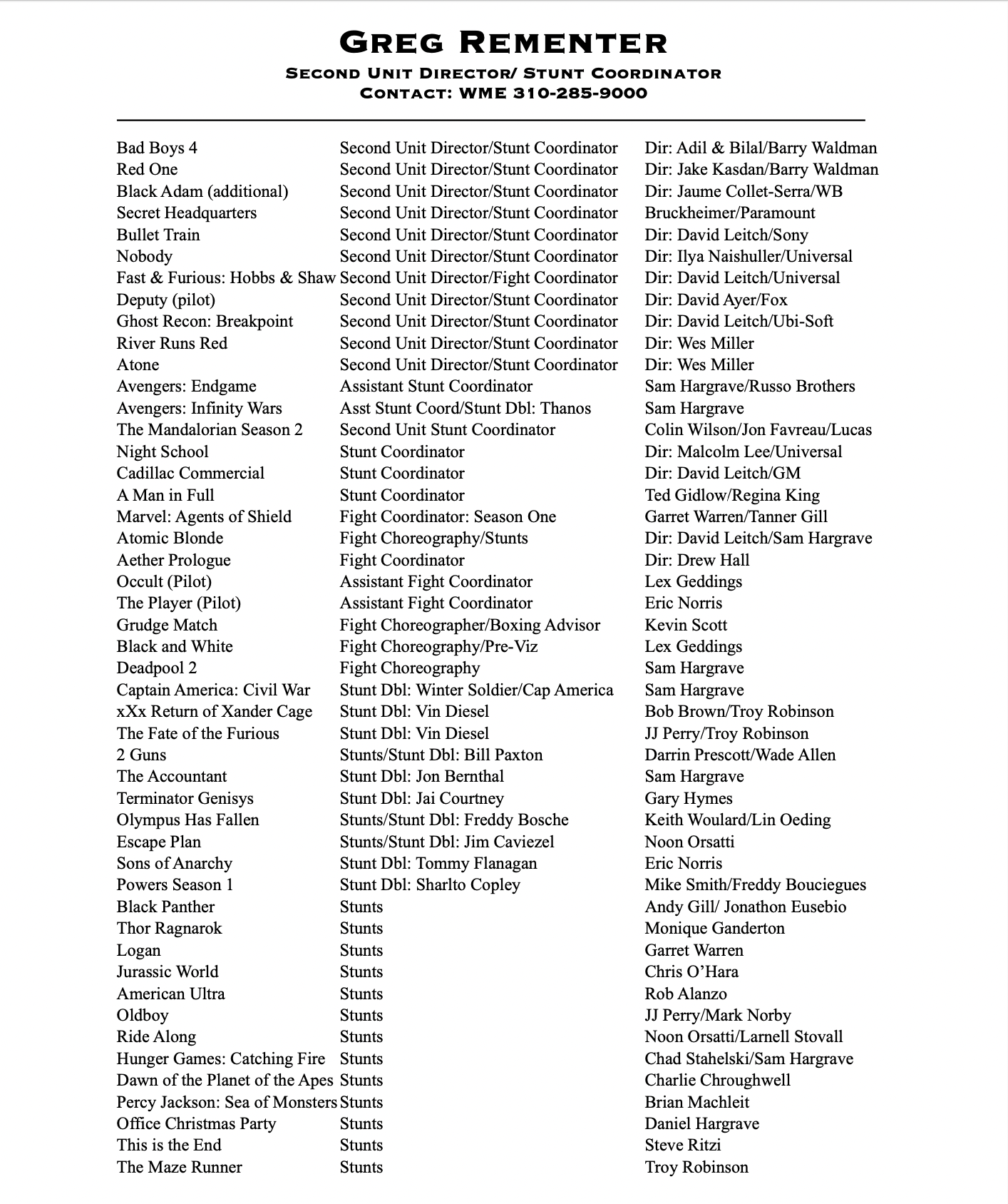 Resume — GREG REMENTER