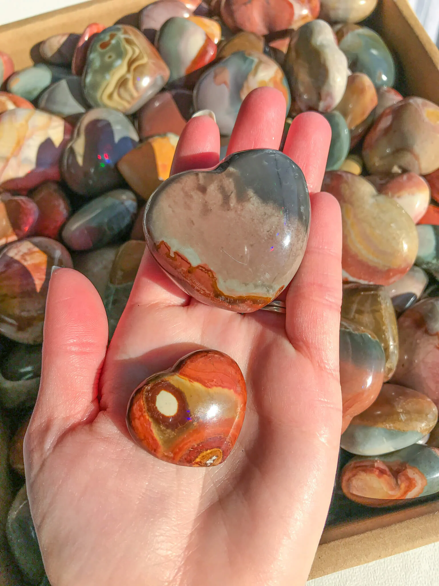 Rocks & Geodes Home Décor Large 2.6 Polychrome Jasper Heart Desert ...