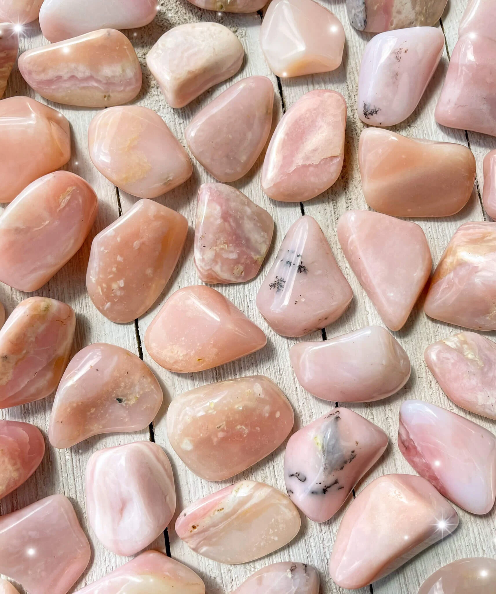 Pink Opal Tumbled Home Décor Rocks & Geodes Home & Living etna.com.pe