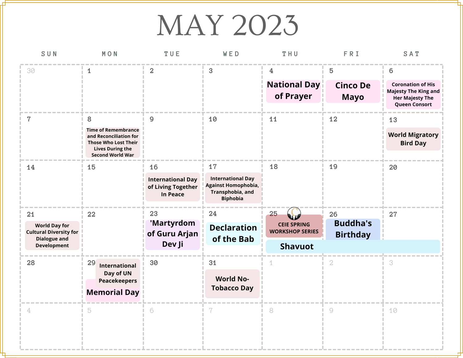 Religious Calendar - January 2023 — The Interfaith Observer