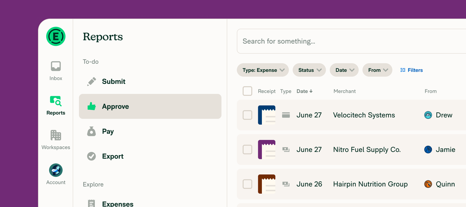 Expense Reports - Create, Submit, Approve - Automated Expense Reporting