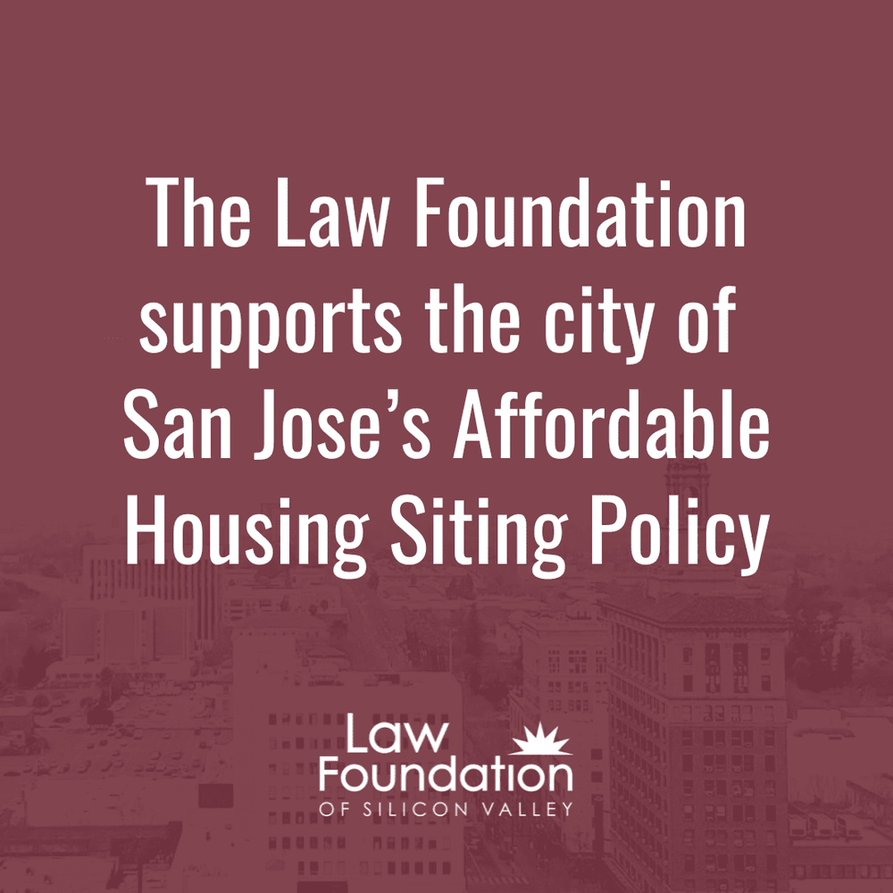 Letter in support of the city of San Jose’s Affordable Housing Siting ...