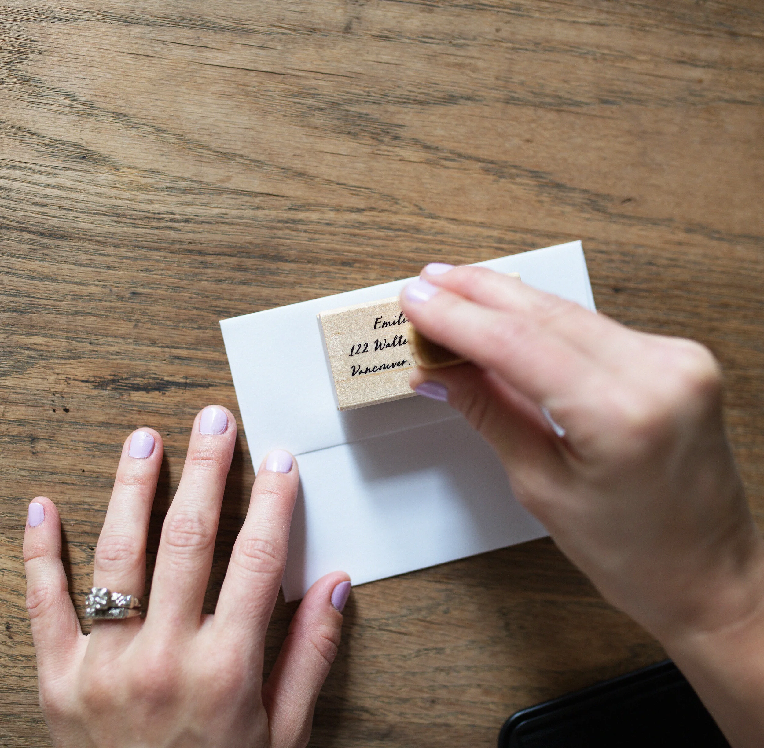 Custom Address Stamp in Modern Calligraphy — Paperfinger