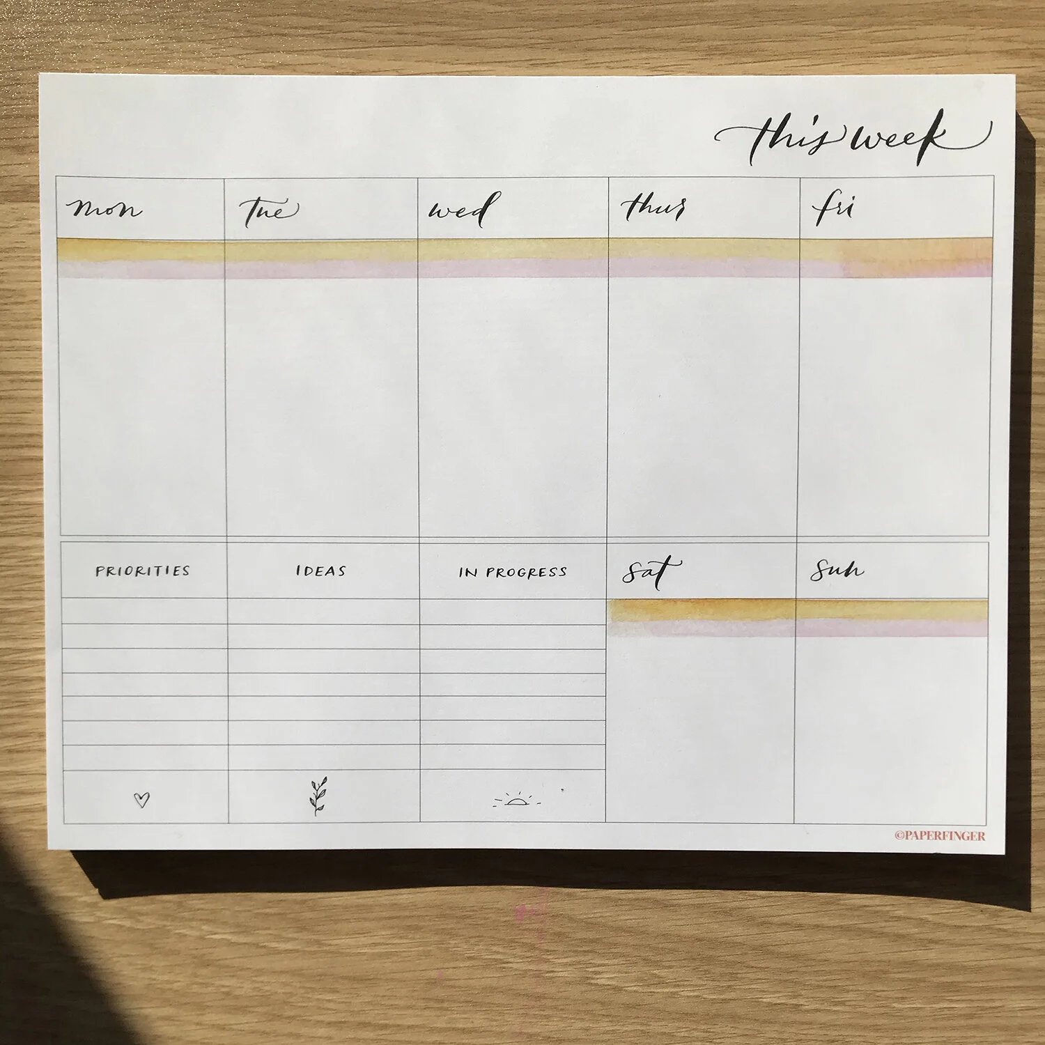 Weekly Planner Notepad — Paperfinger