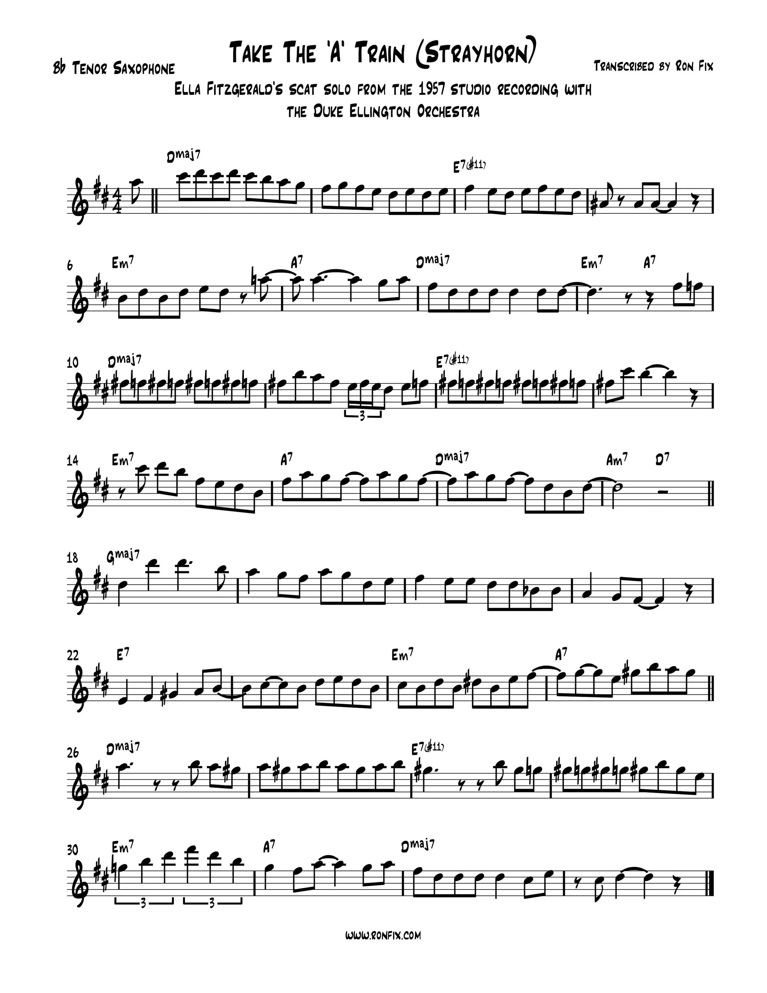 Ella Fitzgerald Scat Solo — Ron Fix