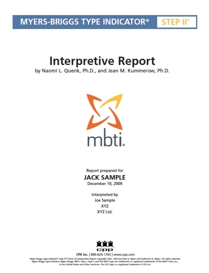 MBTI® Interpretive Report — Stone Ridge Consulting | Learning
