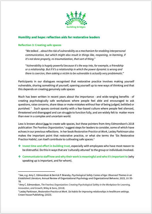 Reflection Aids for Restorative Leaders — The Mint House