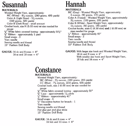 Crochet American Heritage Dolls "Ladies of Colonial America" Book One ...