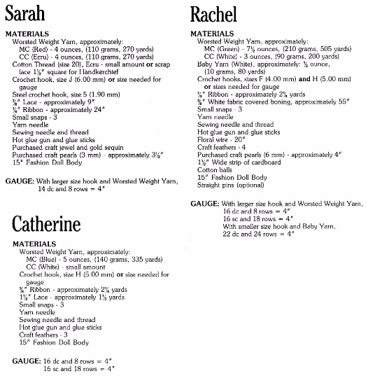 Crochet American Heritage Dolls "Ladies of Colonial America" Book Two ...