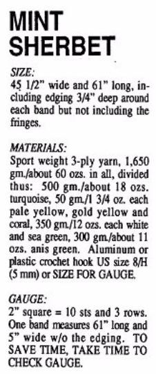 Crochet "Mint Sherbert" Afghan Pattern #KC0801, Intermediate Skill ...