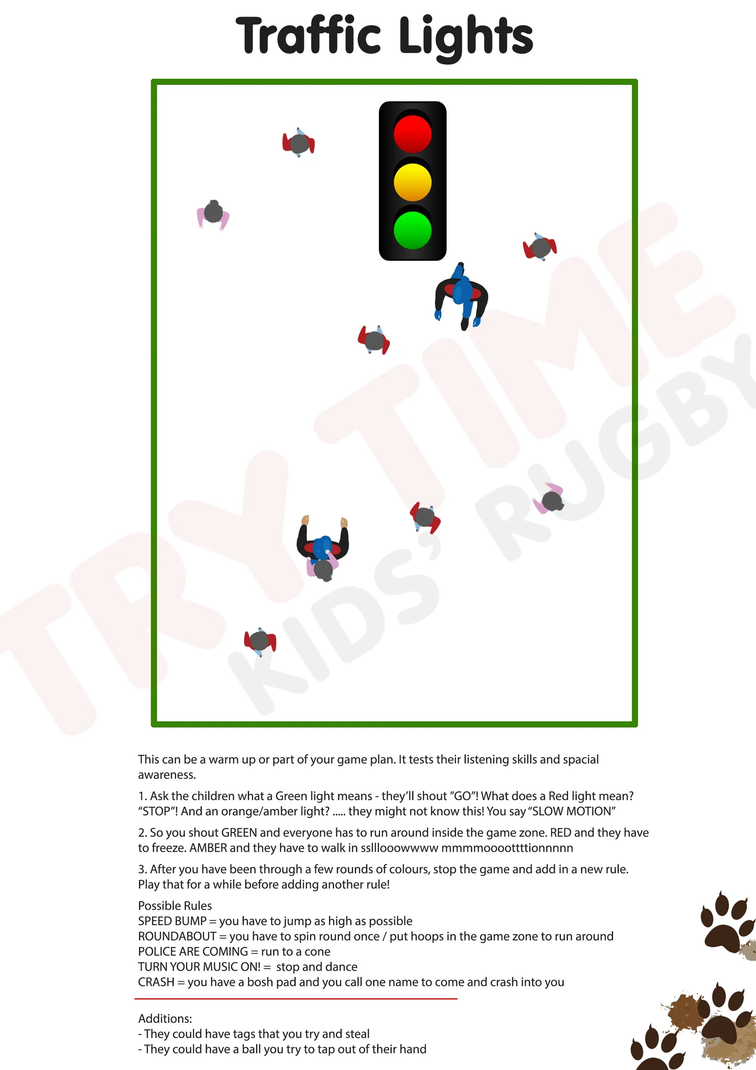 Games: Traffic Lights — TRY TIME KIDS RUGBY