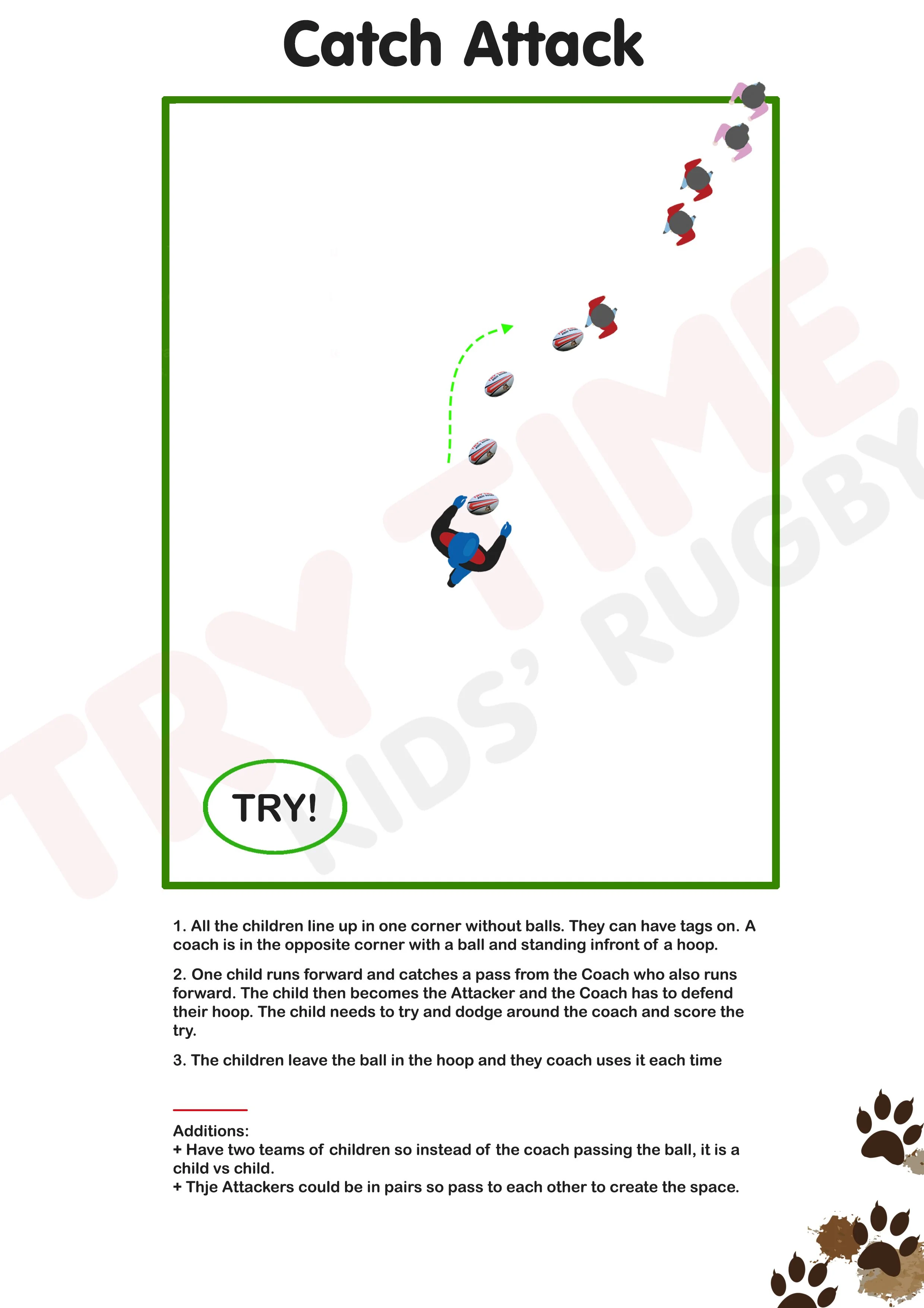 Games: Catch Attack — TRY TIME KIDS RUGBY