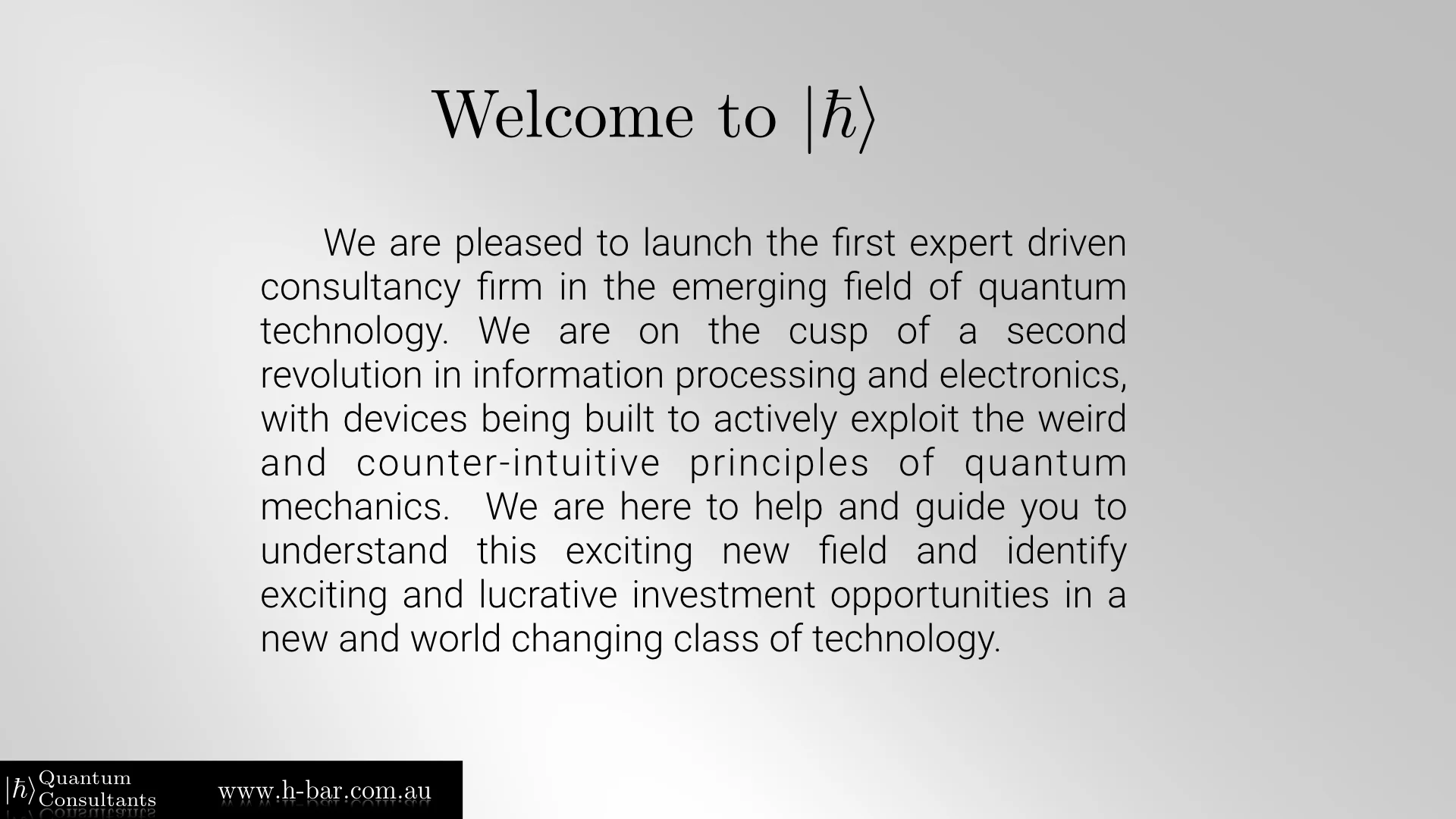 h-bar: Quantum Technology Consultants