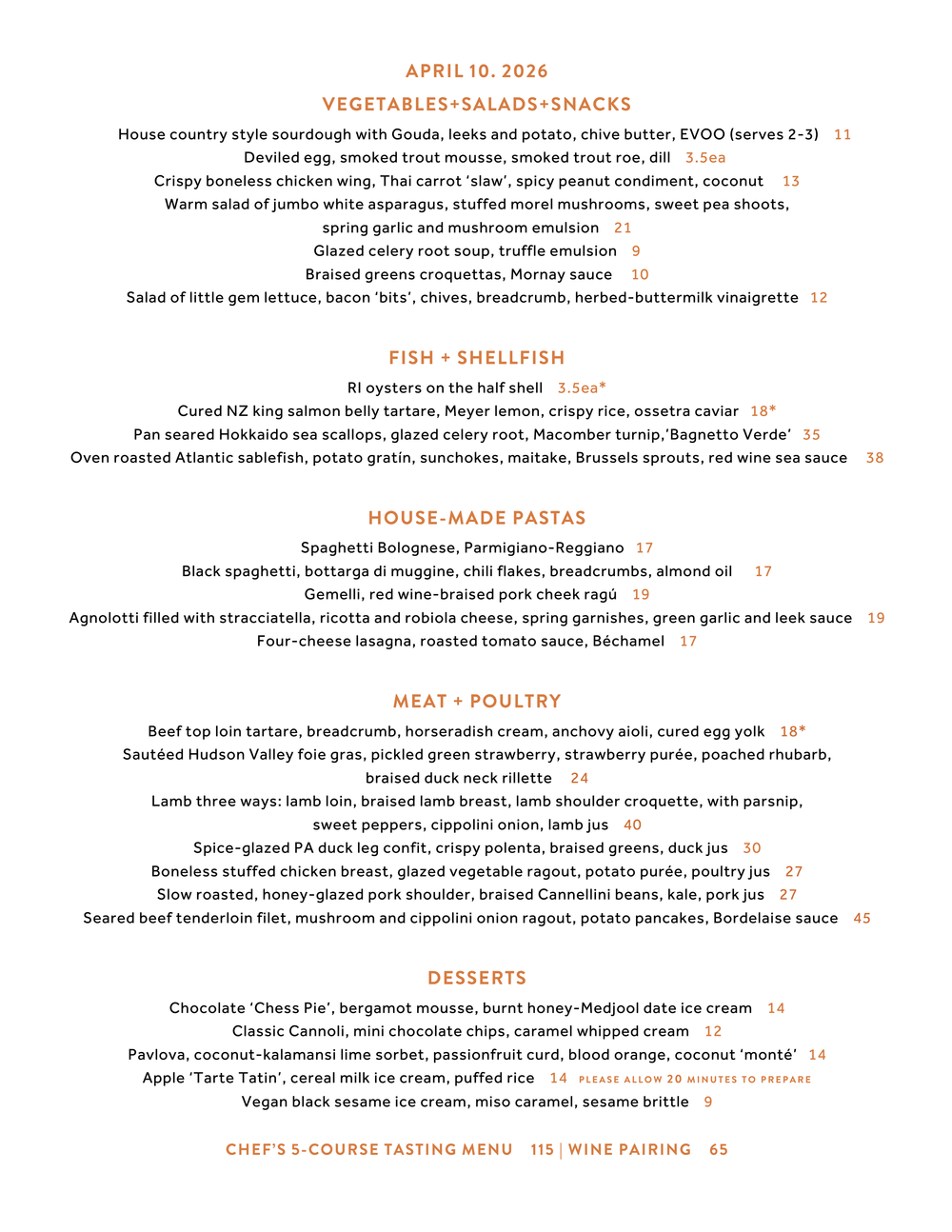 Menu — Persimmon