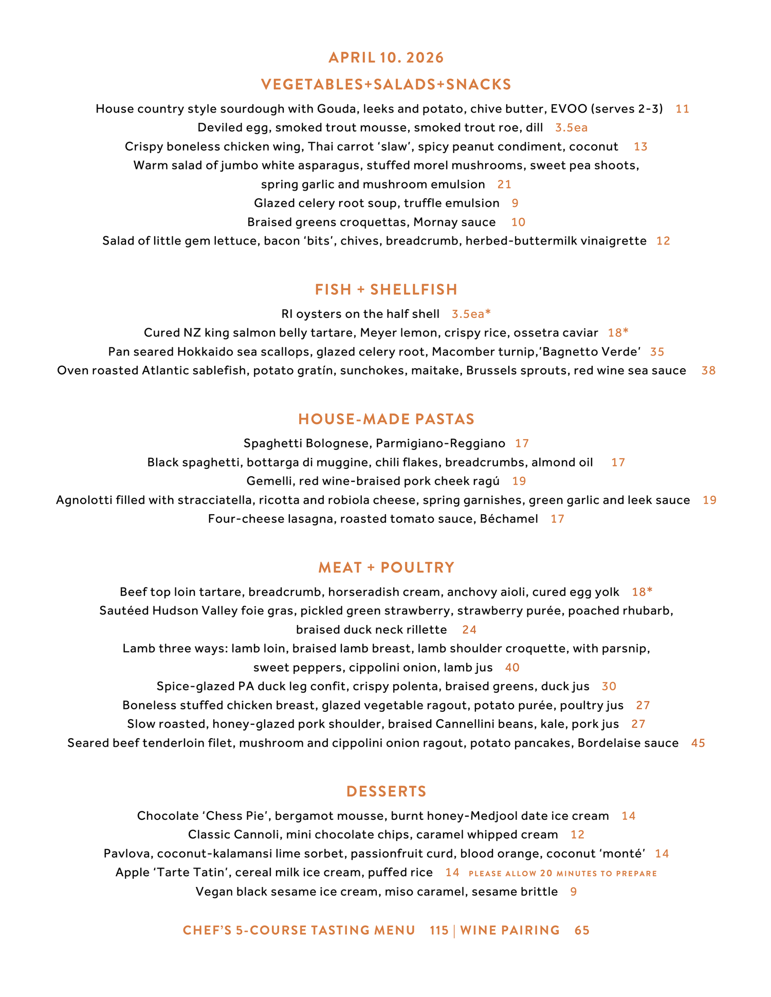 Menu — Persimmon