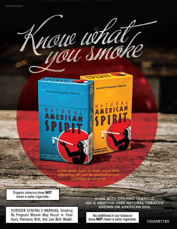 Natural American Spirits — JUSTIN FIELDER