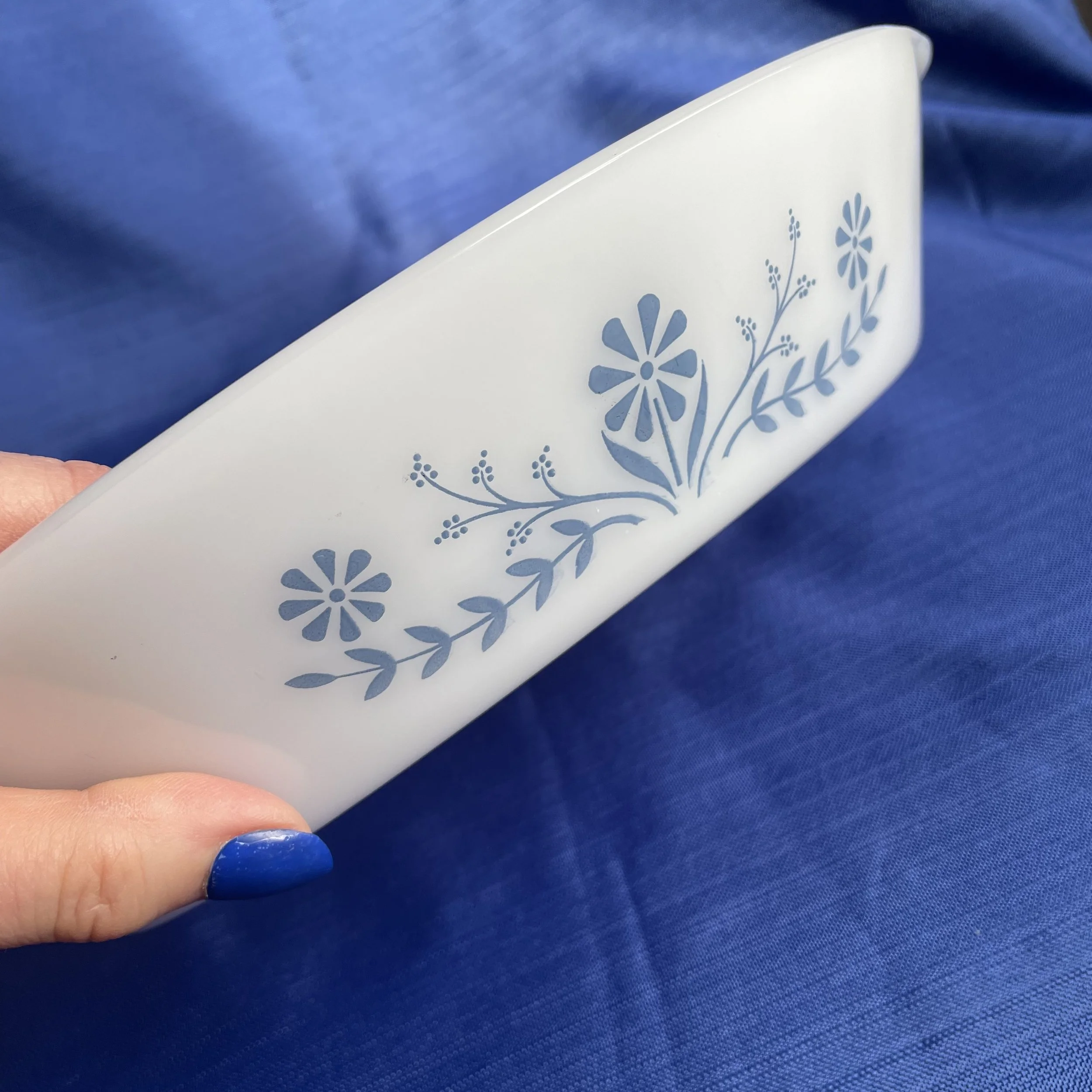 Vintage Corningware Divided Casserole Dish | Early Blue Cornflower ...