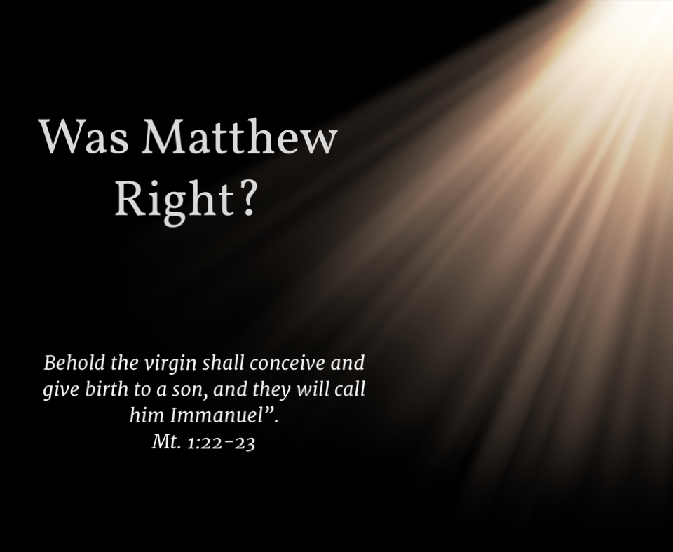 Was Matthew Right? — Redeemer Bible Church