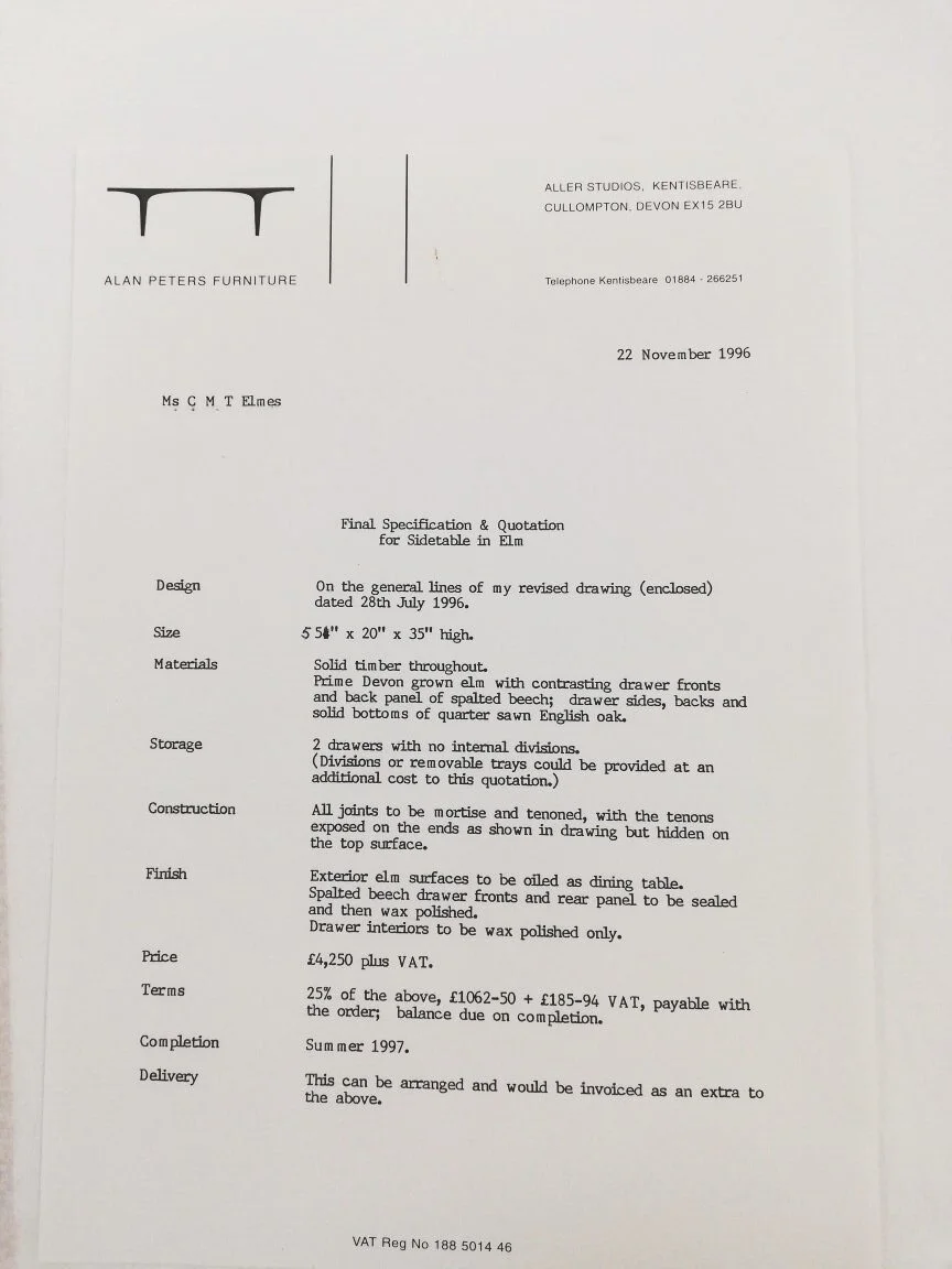 ALAN PETERS: Furniture Maker — Crafts Study Centre