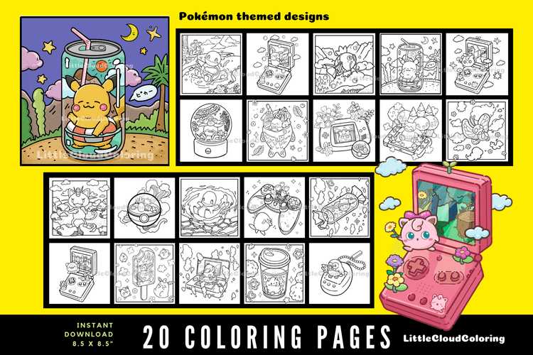 Pokemon coloring pages beautiful hand drawn designs — Art by Kimmy Wong
