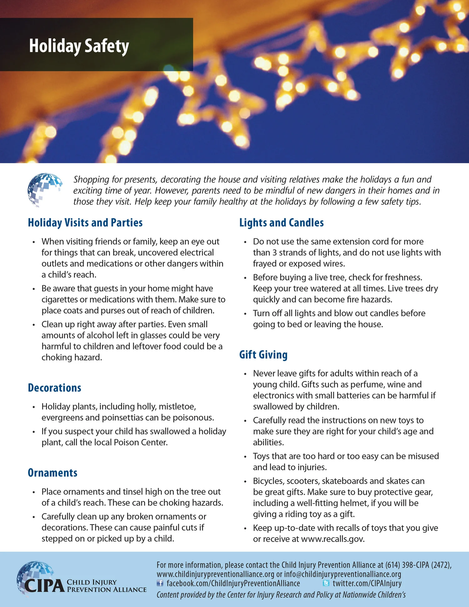 Holiday Safety — Child Injury Prevention Alliance