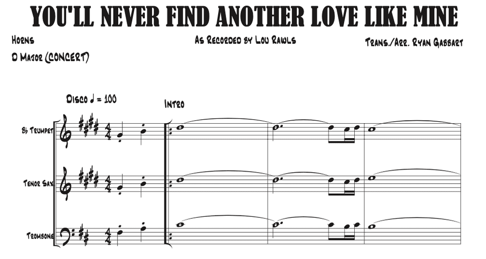 Horn Charts Series: "You'll Never Find Another Love Like Mine"
