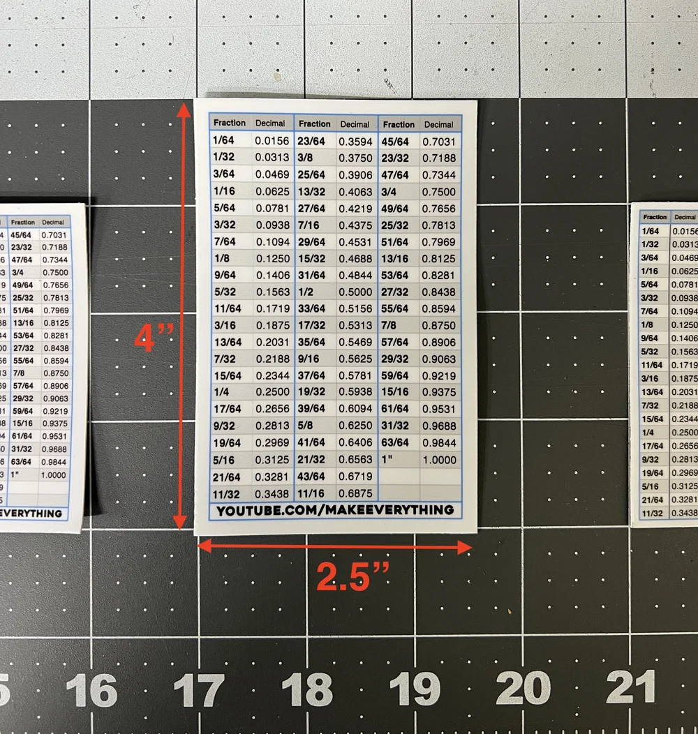 Fraction Chart Up To 16
