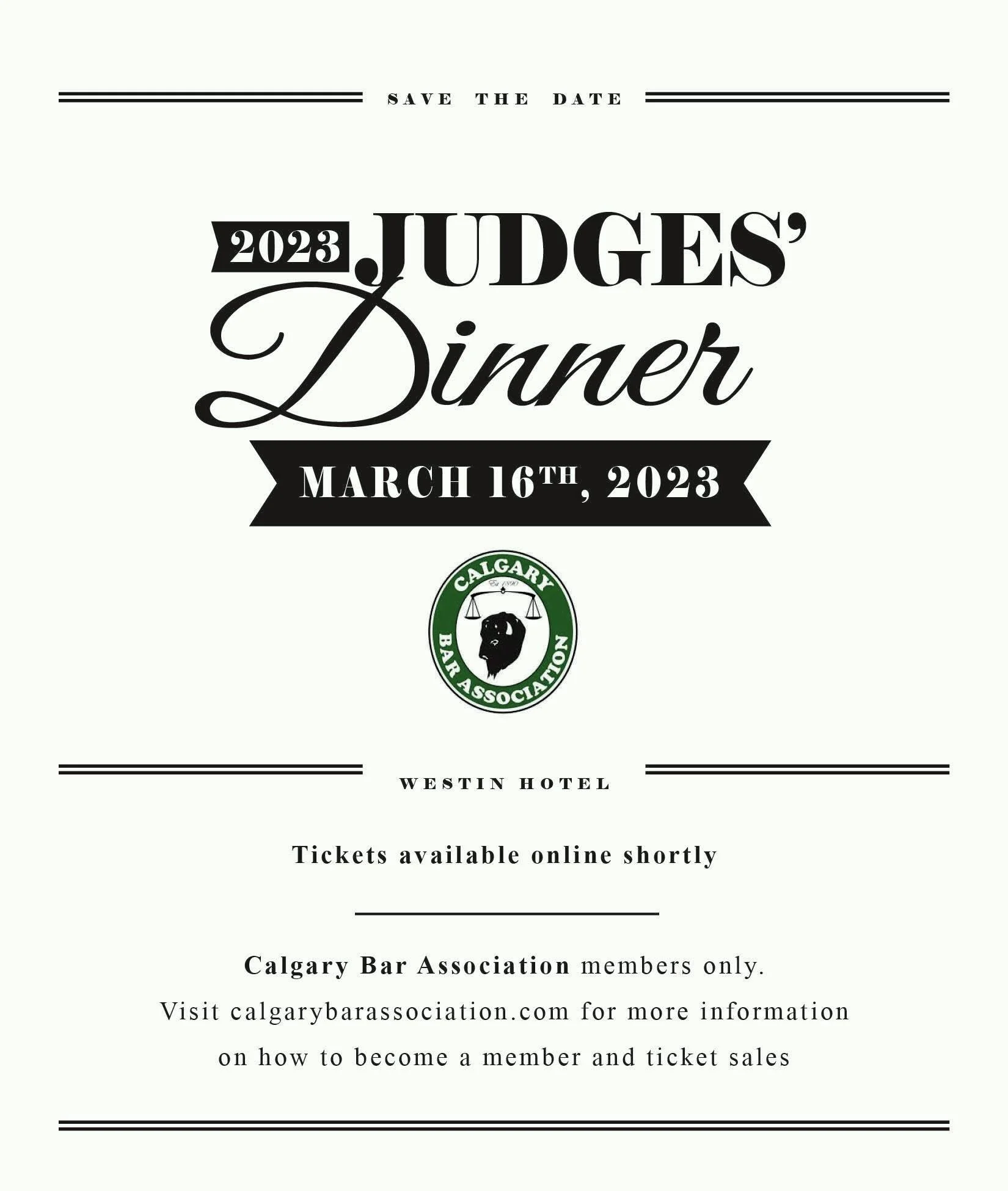 KC & Judges Dinners — Calgary Bar Association