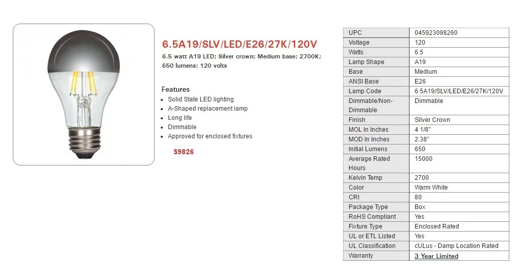 Silver Crown LED Bulbs