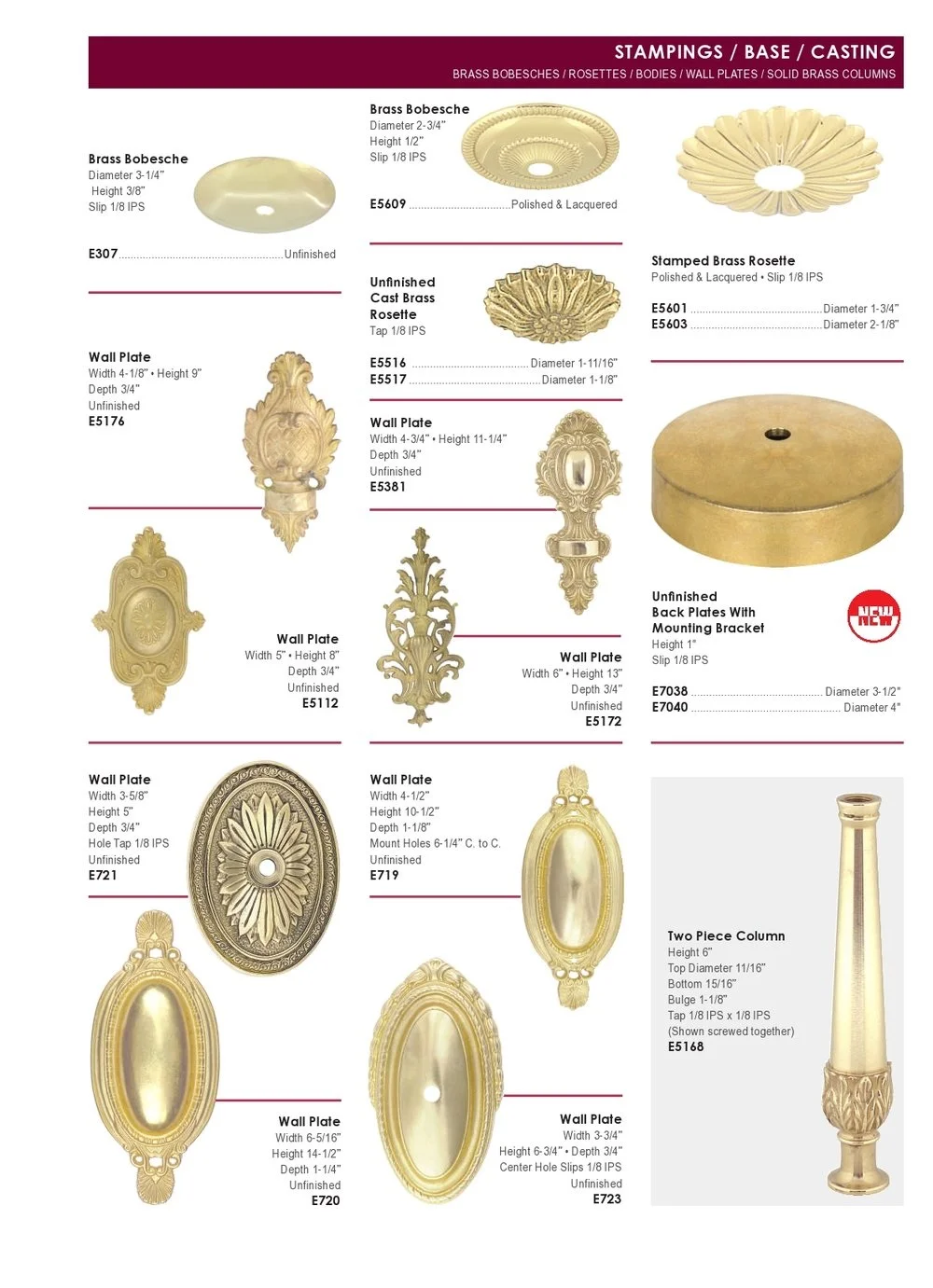 Cast Backplates - Wall Sconce Plates - The Lighting Guy Ontario