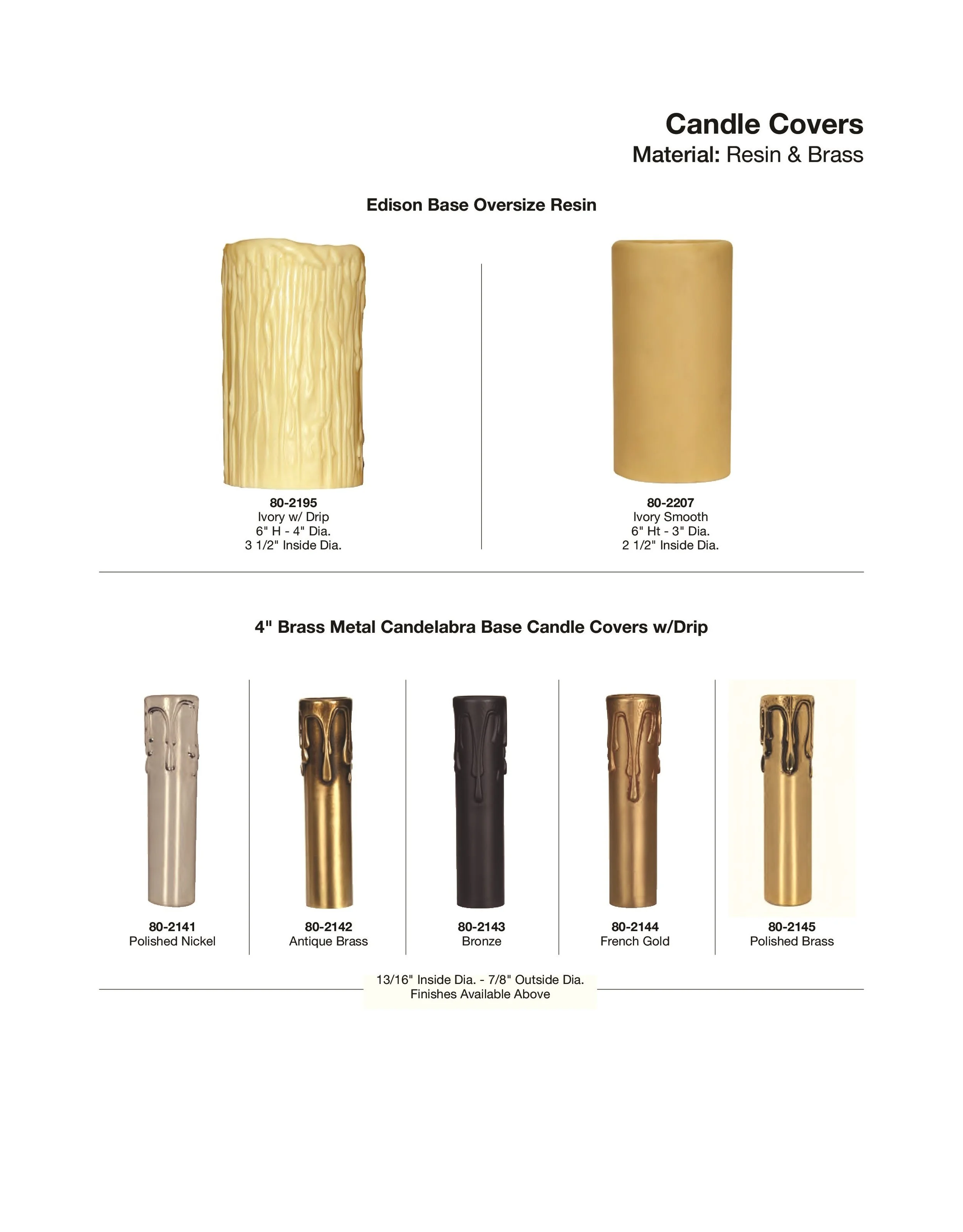 Chandelier Candle Sleeves - The Lighting Guy Ontario