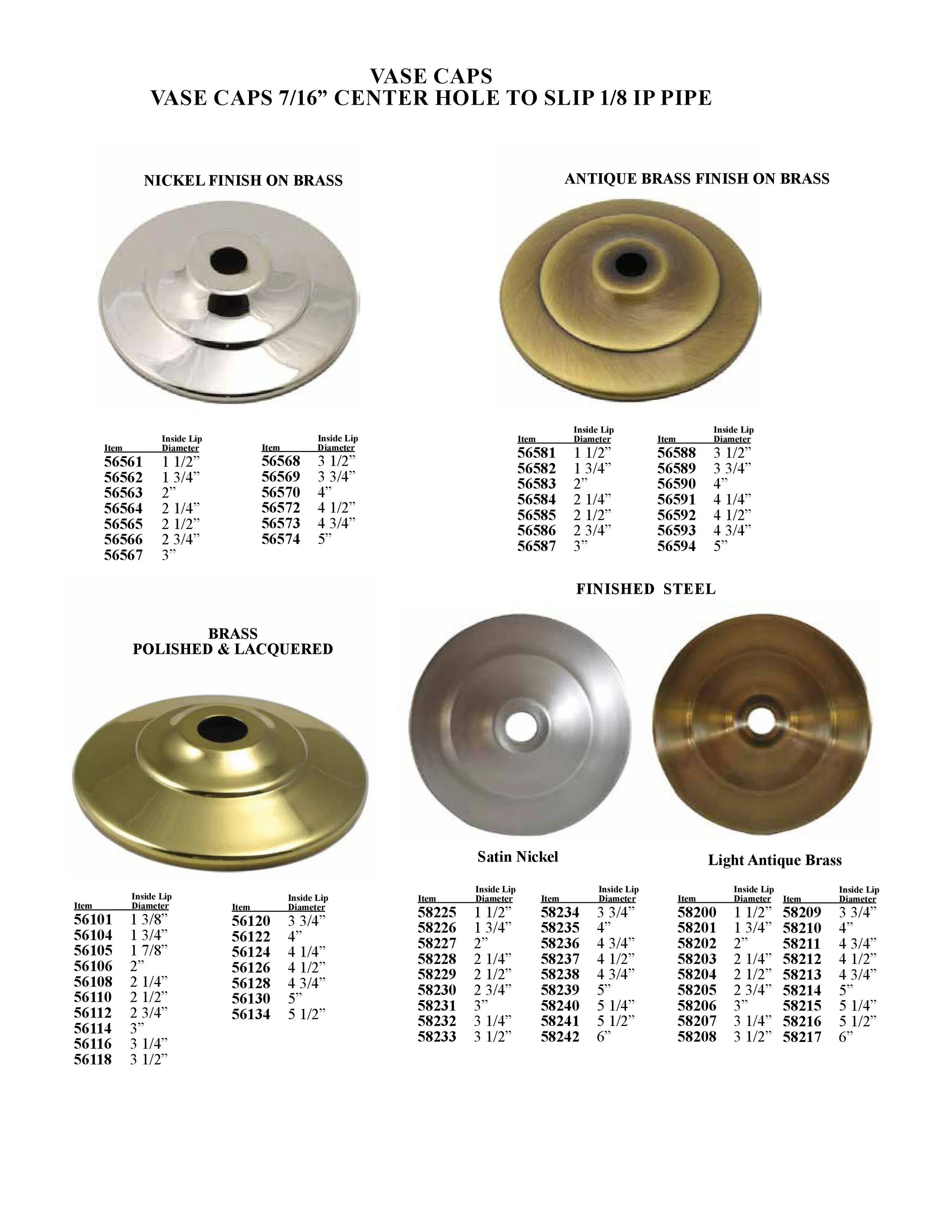 Lamp Vase Caps - The Lighting Guy Ontario