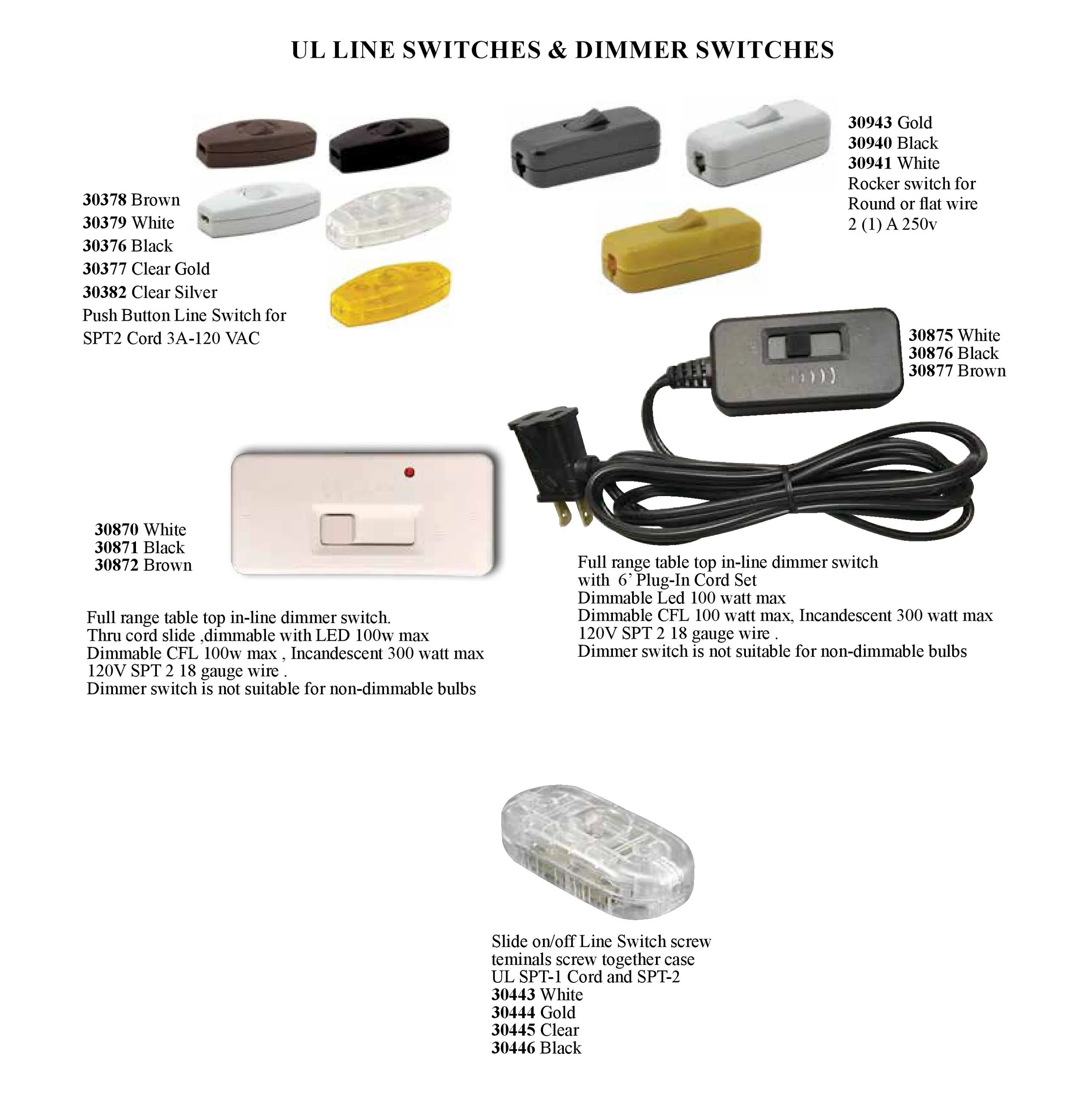 In-Line Cord Switch / Wire Switch